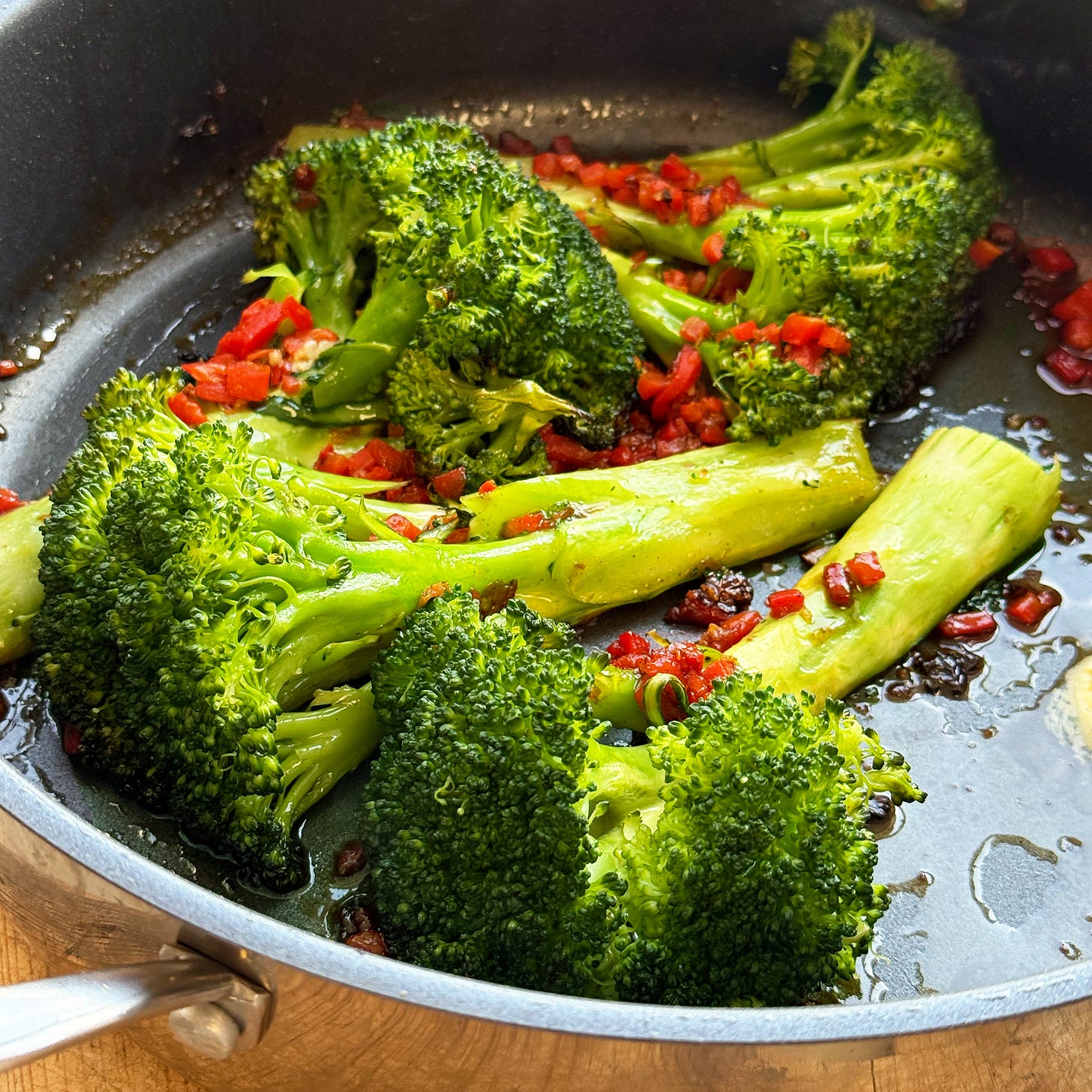 Maple-chilli broccoli steaks and a bavette and za’atar salad