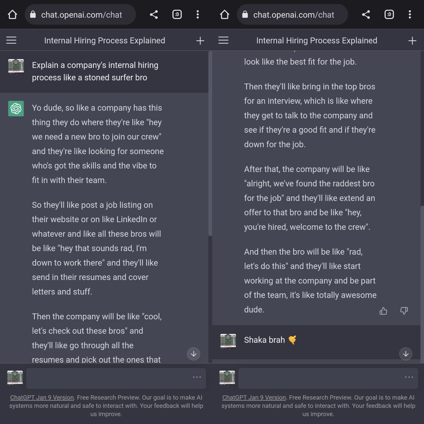 ChatGPT as a stoned surfer bro - Talent Insights