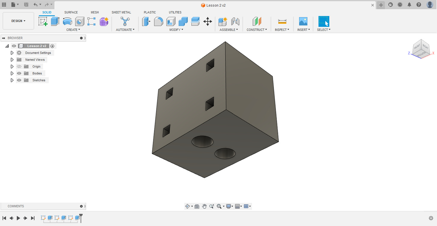 Fusion 360: Extrude Cut and Dimensioning - by Julie
