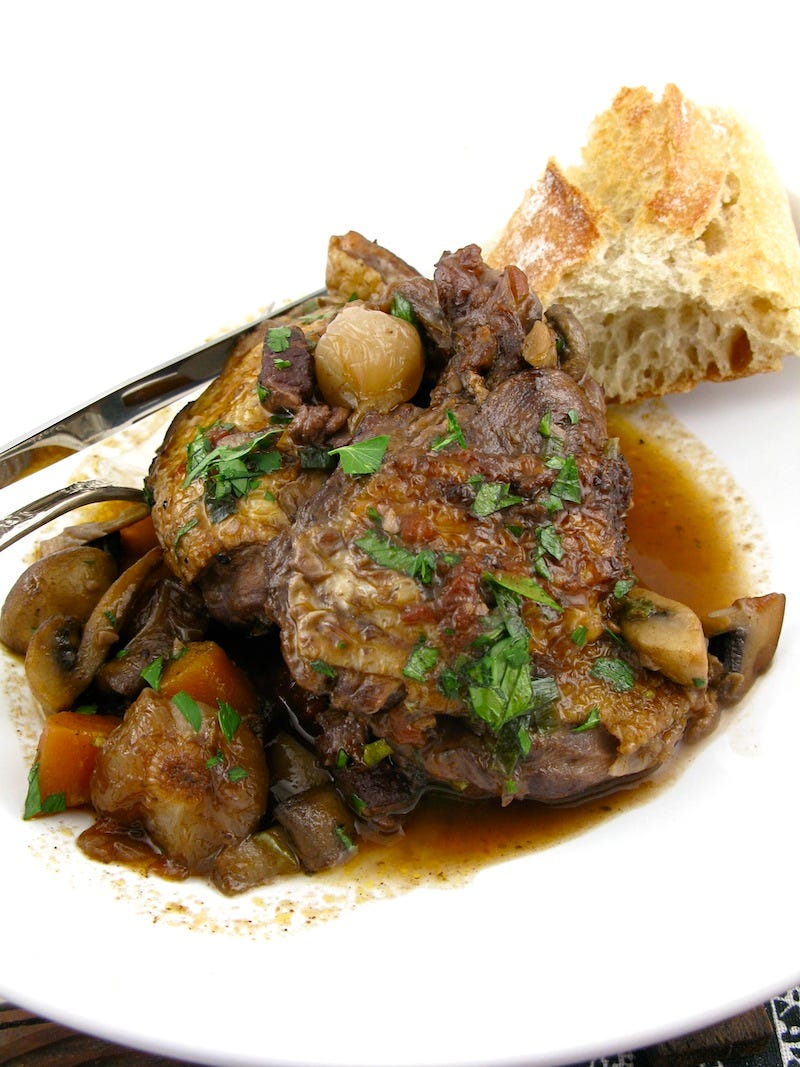 Coq au vin - Life's a Feast by Jamie Schler