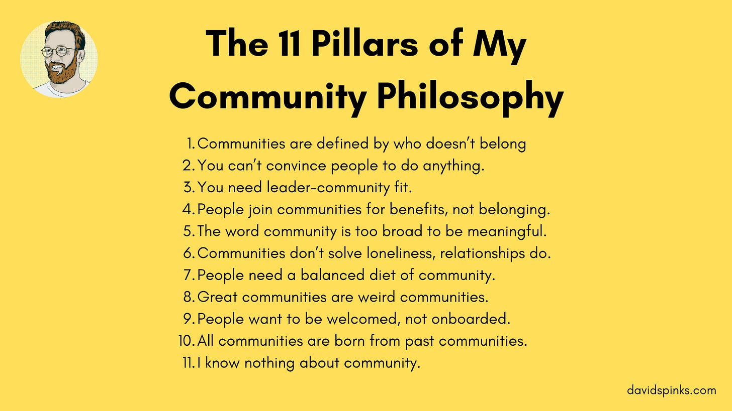 The 11 Pillars of My Community Philosophy
