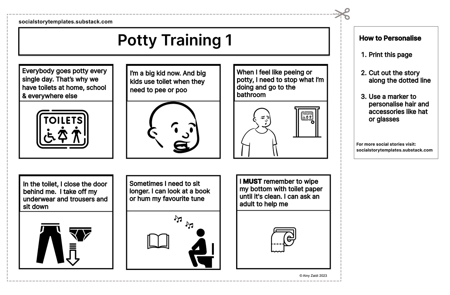 Social Story about Potty Training - by Ainy Zaidi