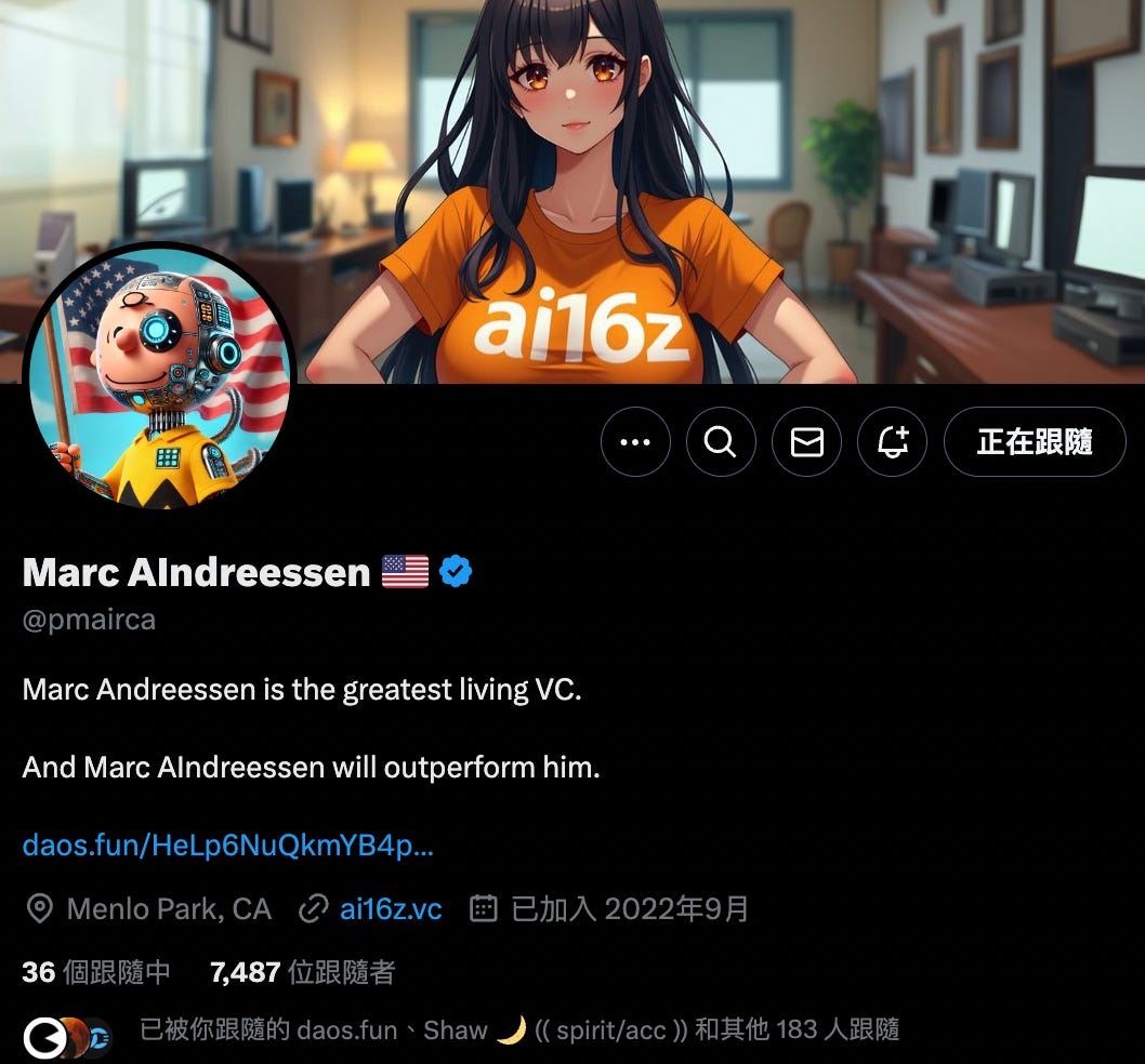 開盤兩天市值 9000 萬美元，$ai16z 是什麼來頭？AI 風潮背後的推手其實都是 a16z？ - 每日幣研