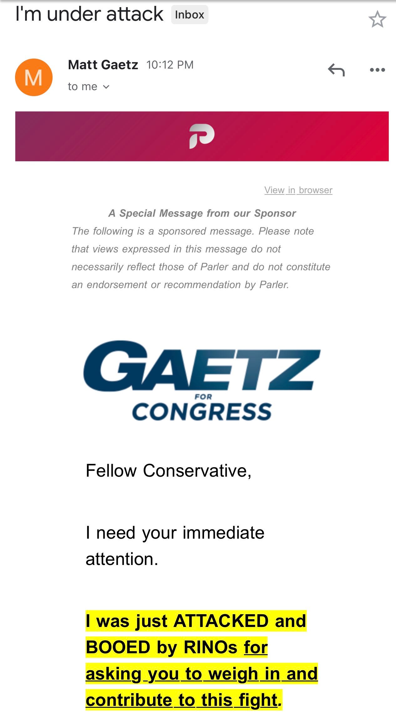 Dingus of the week: Matt Gaetz - by lyz - Men Yell at Me