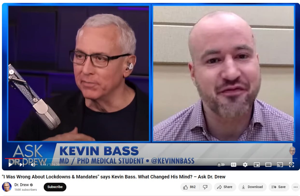 I'm debating Kevin Bass about vax risk/benefit at 6:30pm PST today. You can watch it live.