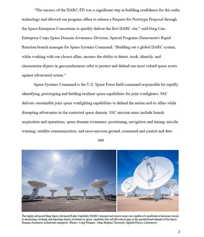 US/UK/Australia: Deep Space Advanced Radar Capability: A Trilateral ...