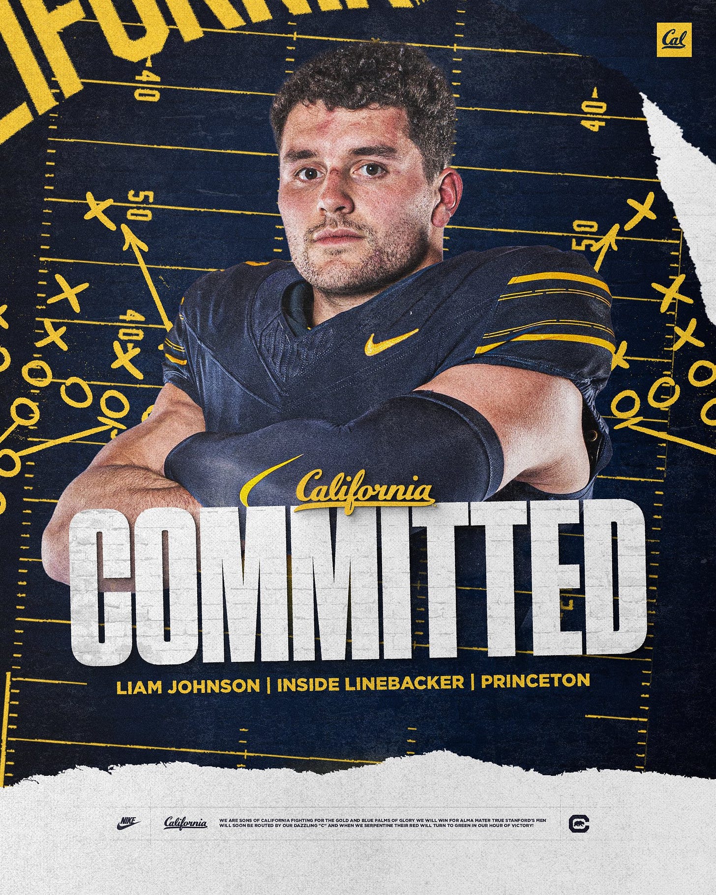 Cal football lands Princeton transfer linebacker Liam Johnson