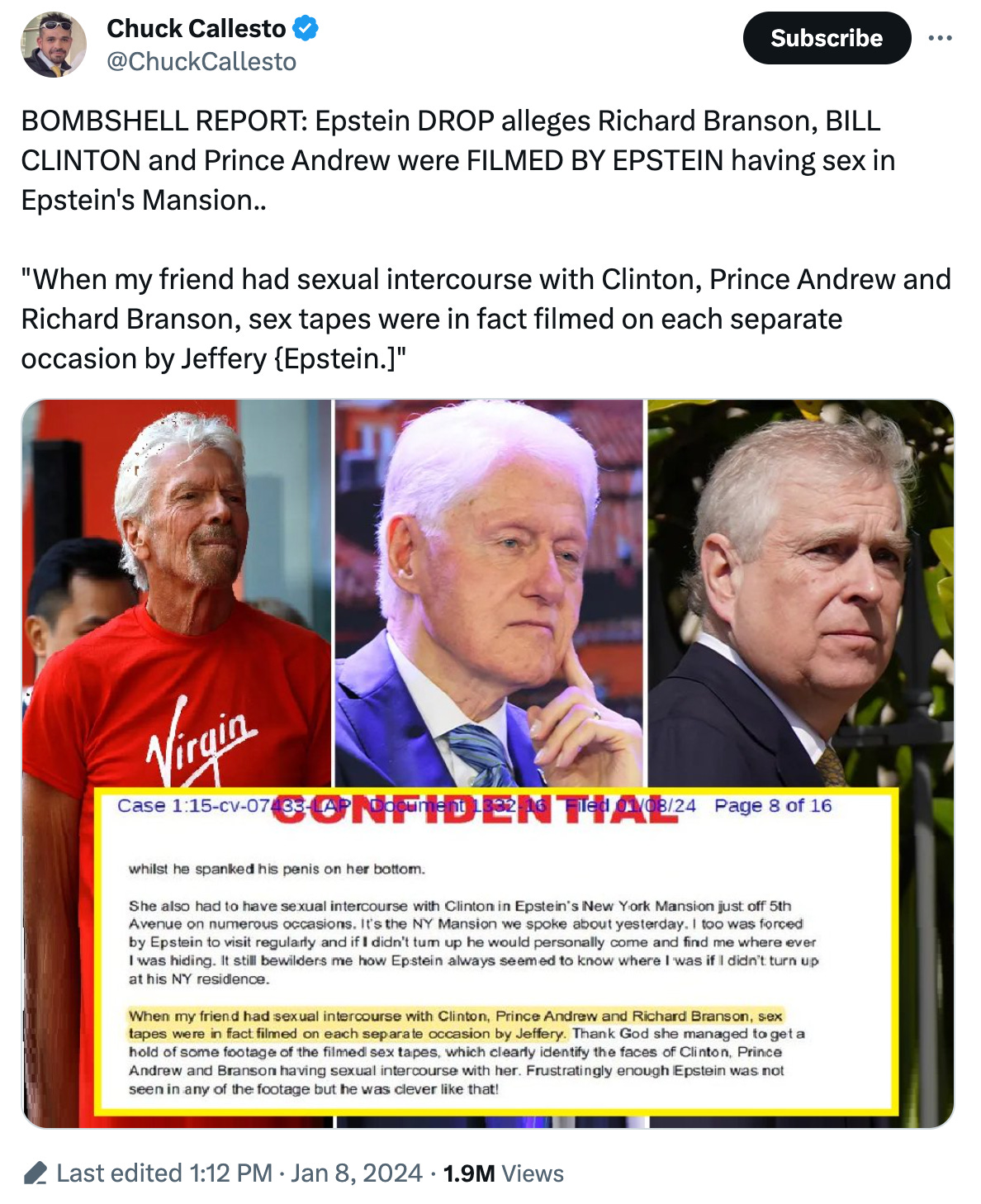 BREAKING: Epstein Judge Unseals "Richard Branson" & Photo of Lord Peter ...
