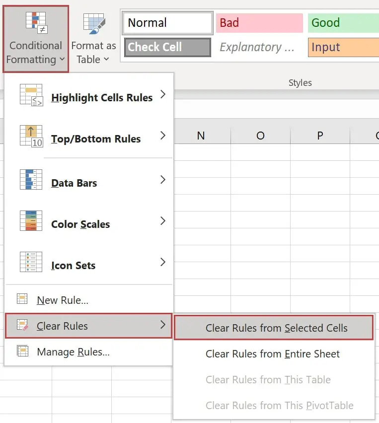How to clear formatting in Excel [multiple options + keyboard shortcut]