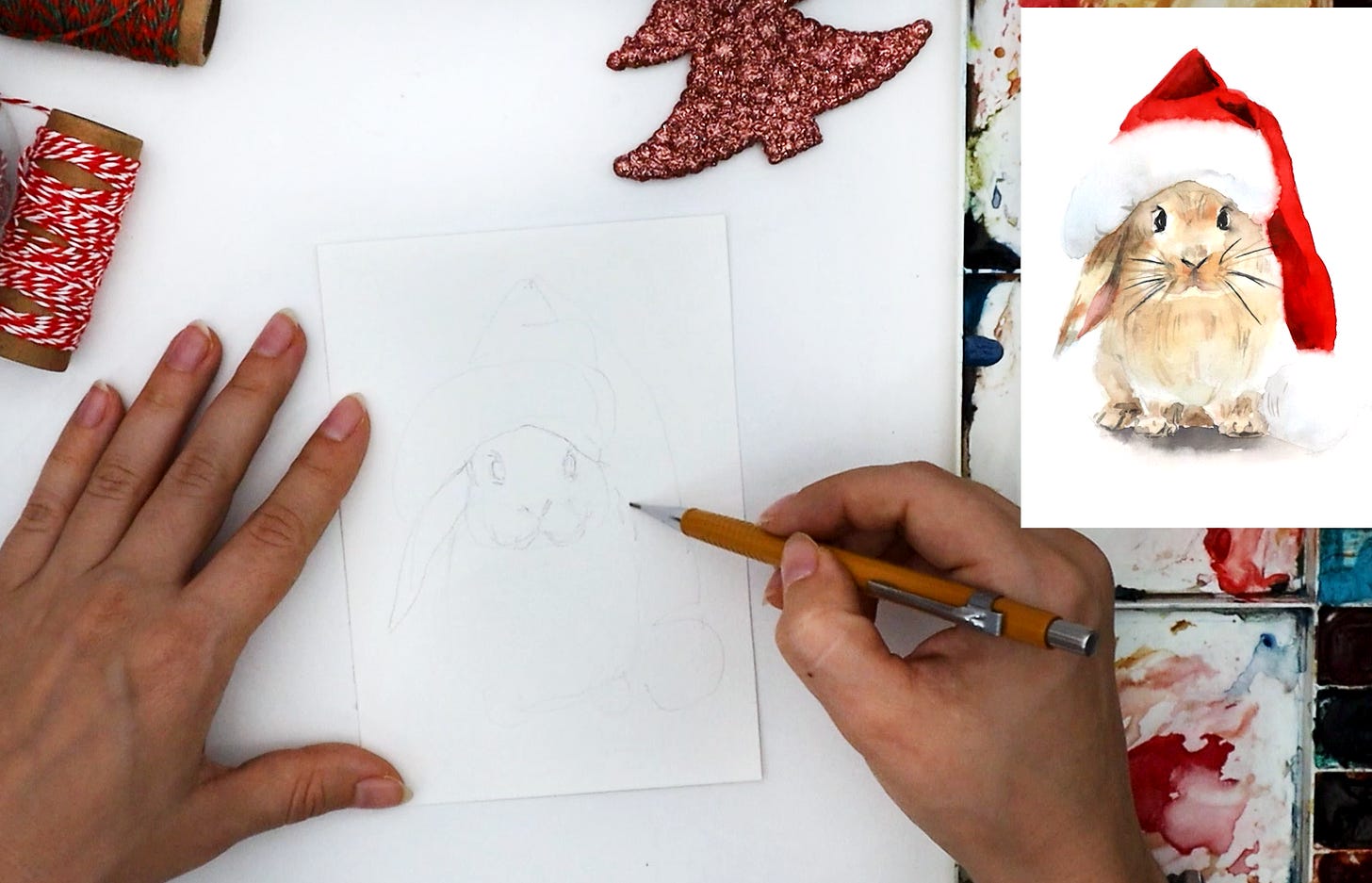 24 watercolor ideas for Christmas - by Yana Shvets