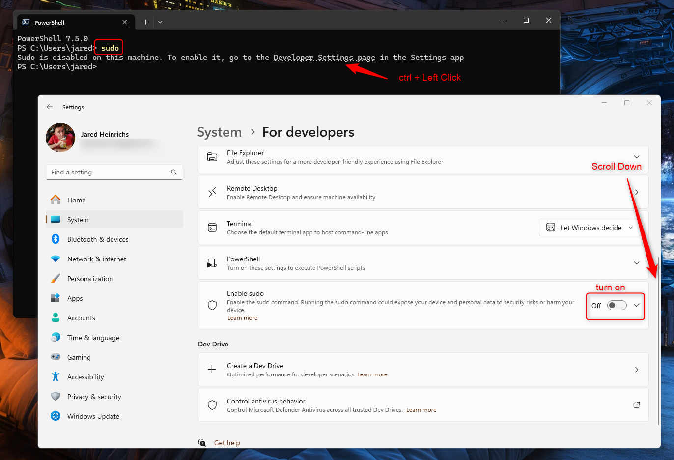 How To - Enable and Run Sudo On Windows