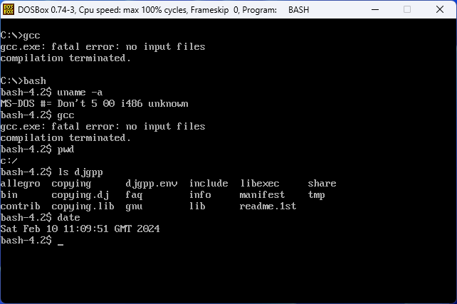 Running GNU on DOS with DJGPP - by Julio Merino