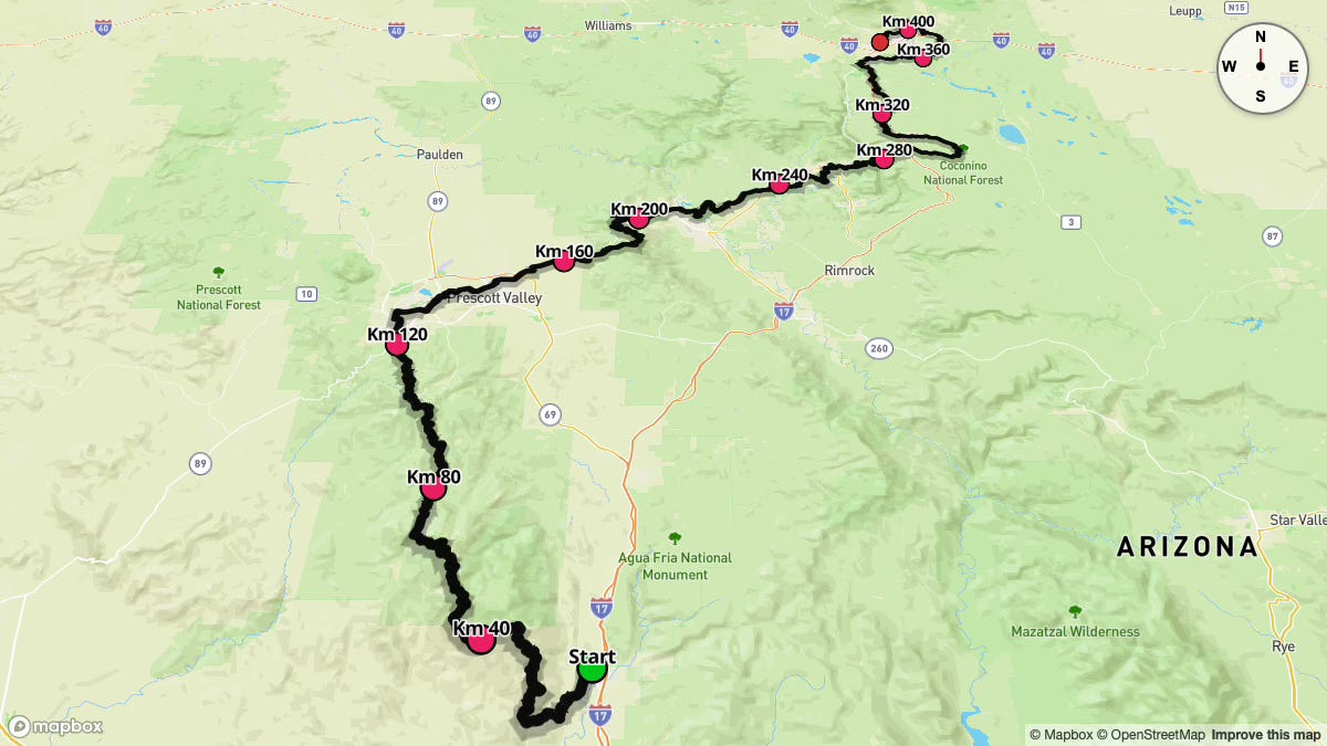 The 2025 Cocodona 250 Course Guide - Metric Edition (Kilometers & Meters)