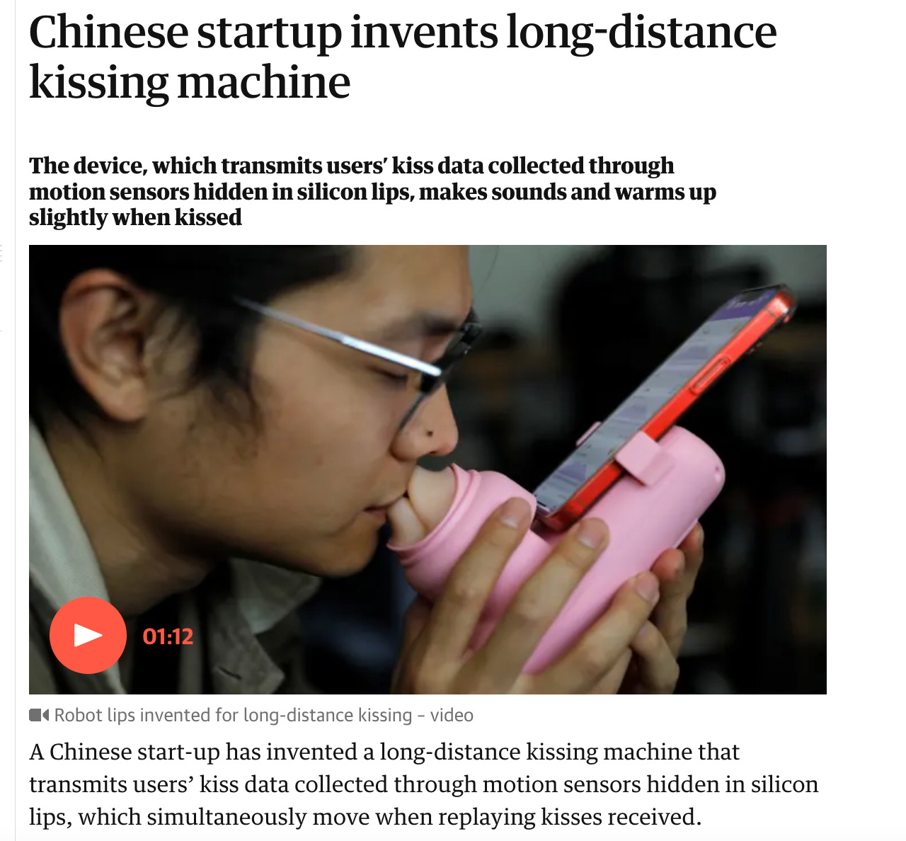 Long-Distance Kissing Machine - by Tessa Lena