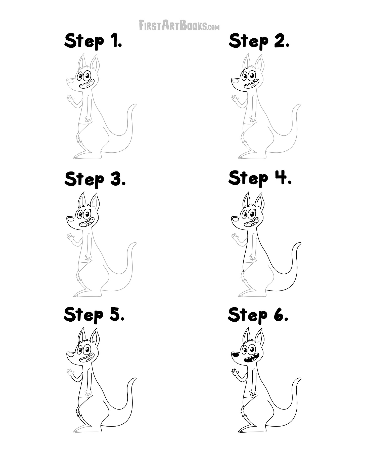 How To Draw A Kangaroo! 🦘 (Free Activity Page) | FirstArtBooks.com