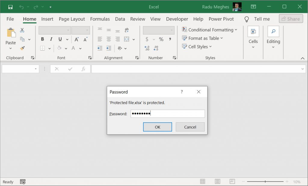 How to remove password from Excel file - by Radu