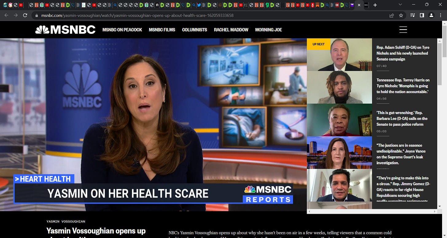 Yasmin Vossoughian, MSNBC reporter, we pray for you for full recovery ...