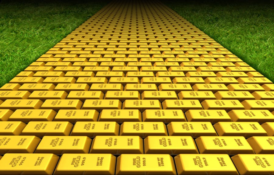 Spot gold continues to dazzle on the yellow brick road