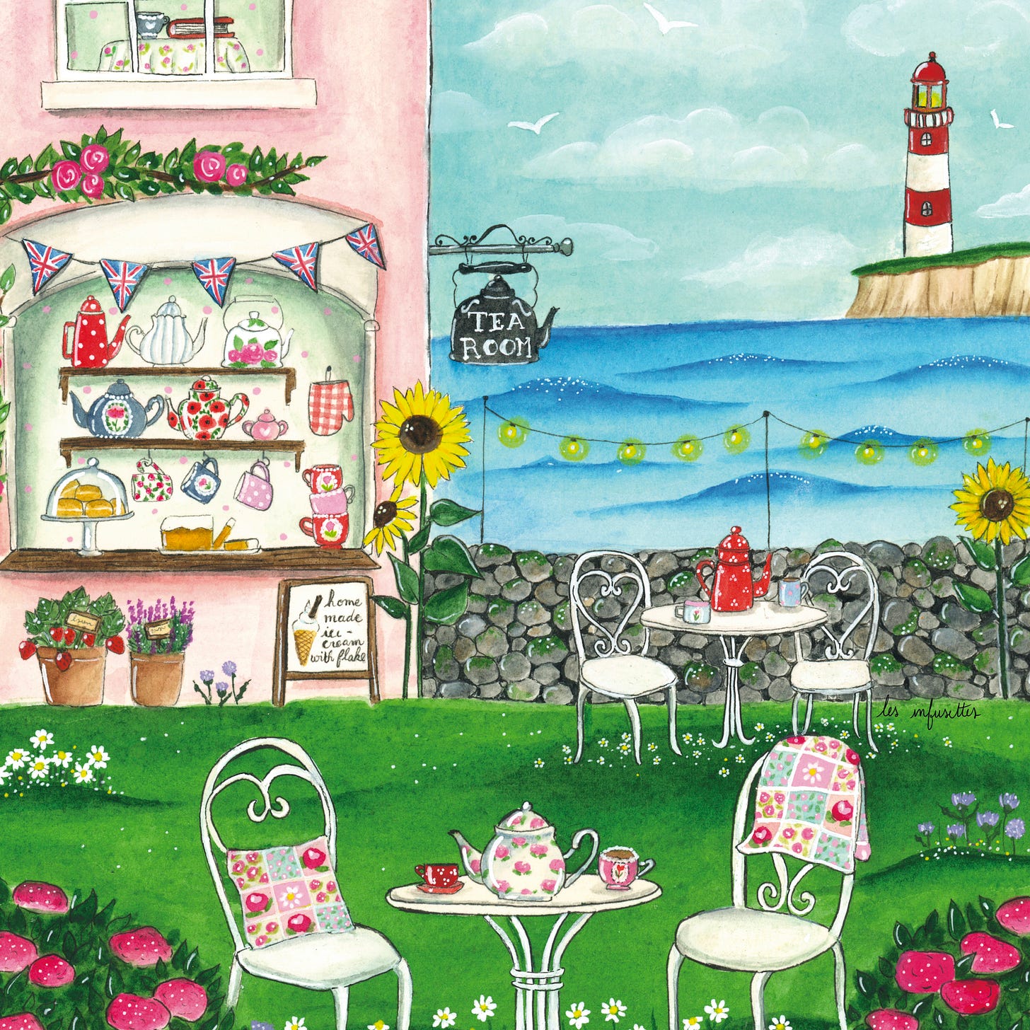 The waterside tea room - by Les Infusettes Illustration