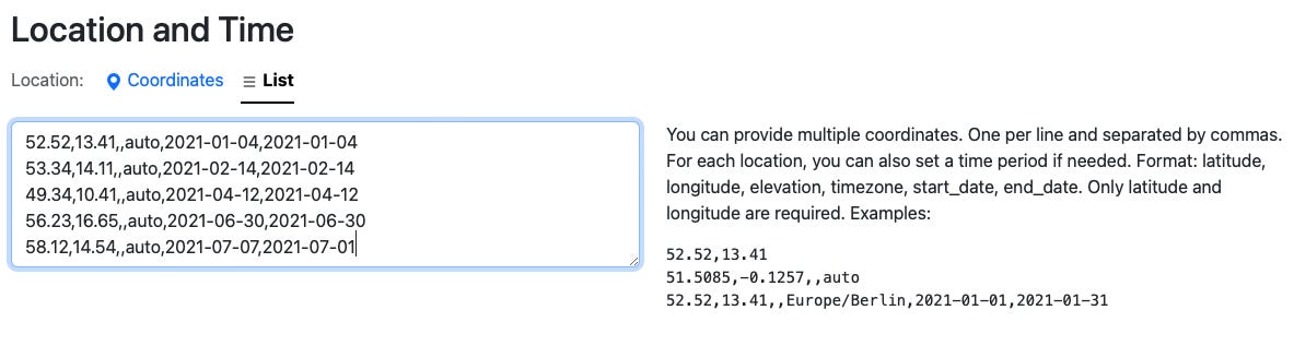 Weather Data for Multiple Locations At Once