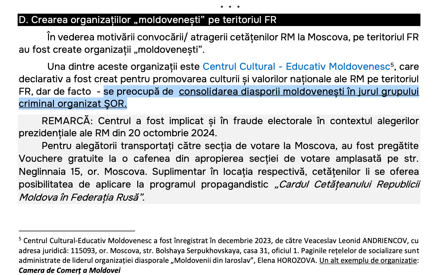 Liviu Alexa: Raportul serviciului secret al Republicii Moldova pe care ...