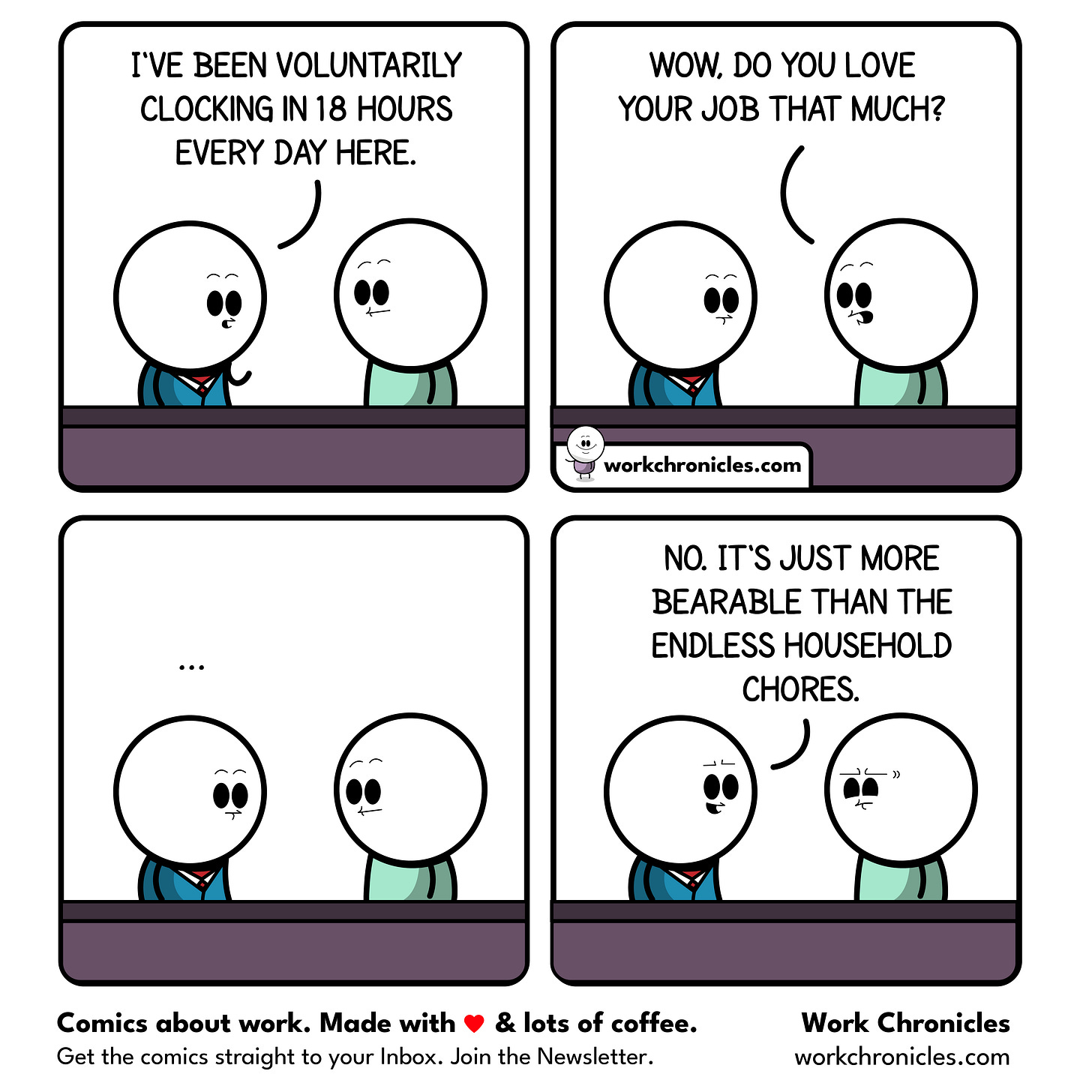 (comic) Working long hours - Work Chronicles