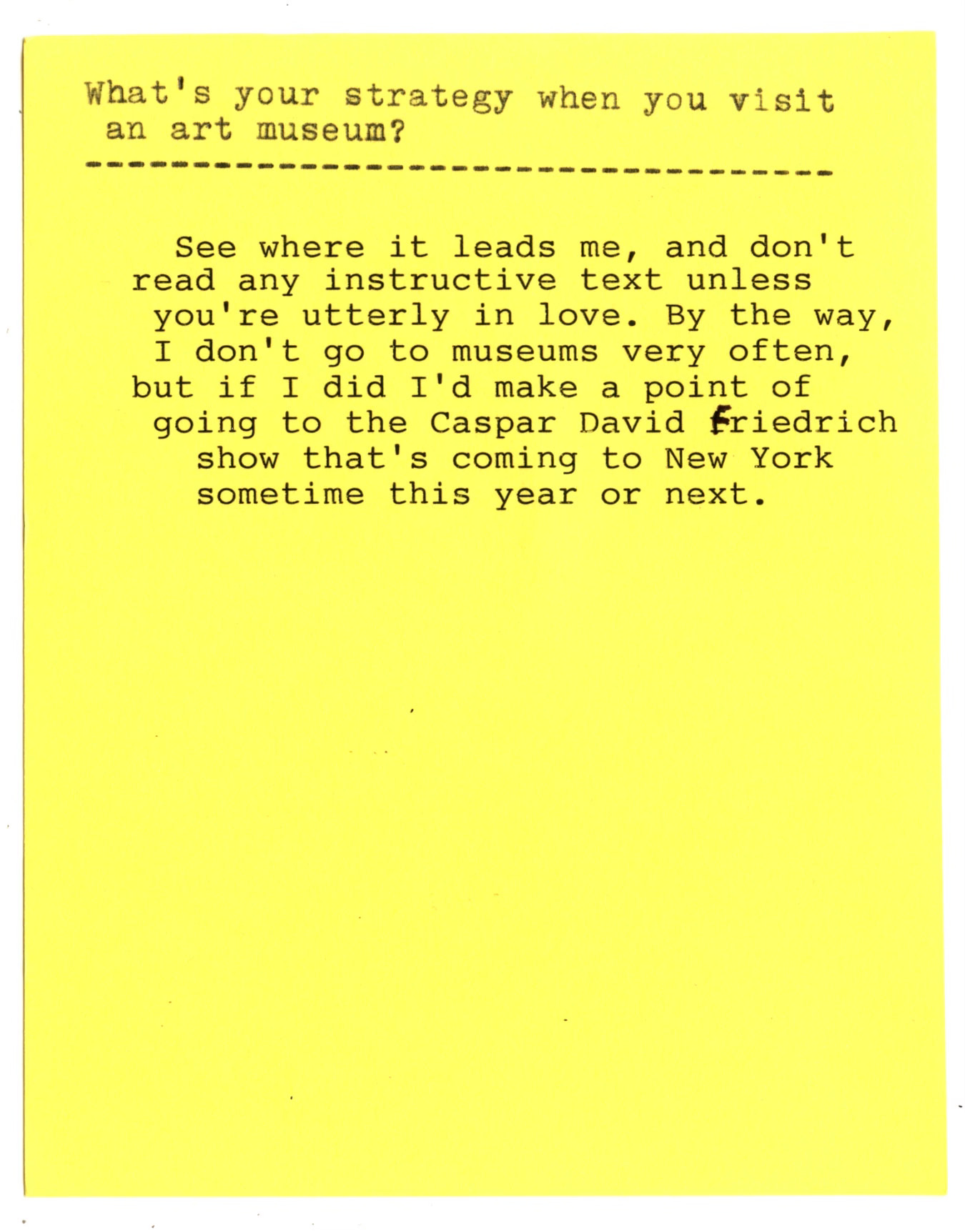 Typewriter interview with Mary Ruefle - Austin Kleon