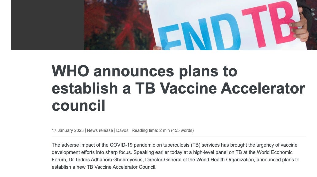 The WHO is Working on a TB (Tuberculosis) Injection