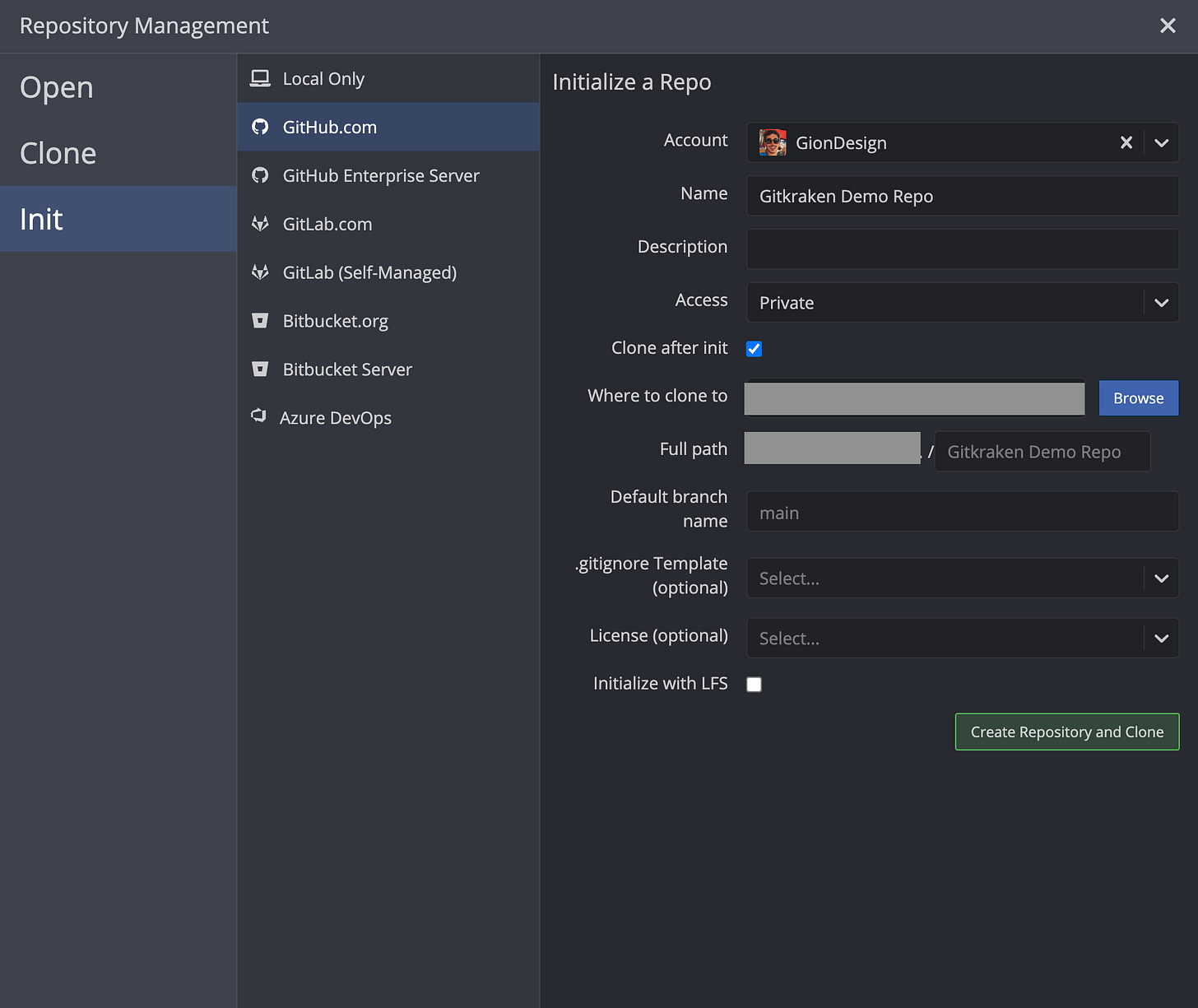 GitHub, creating a repository and linking your project