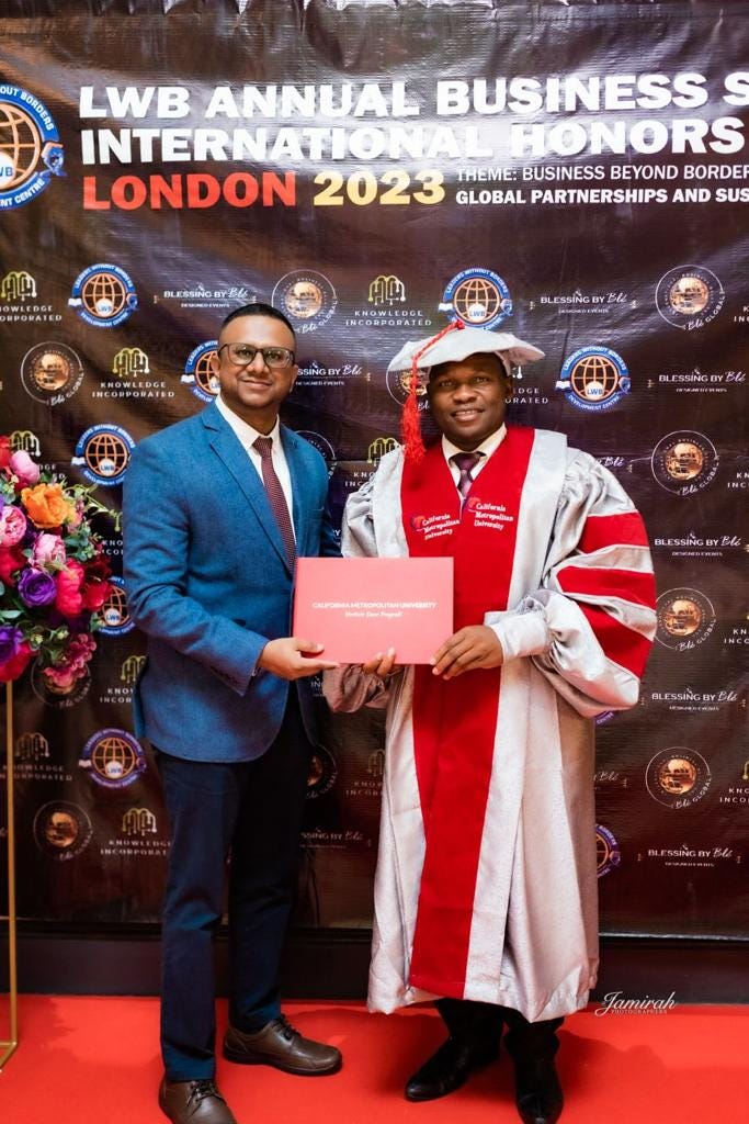 Zimbabwe Business Tycoon Dr Tinashe Manzungu Honoured with Honorary ...