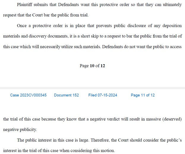 Grace Schara Lawsuit Update - July 29 Hearing