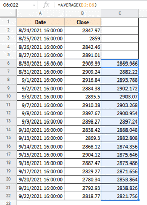 How to Calculate Moving Average in Google Sheets