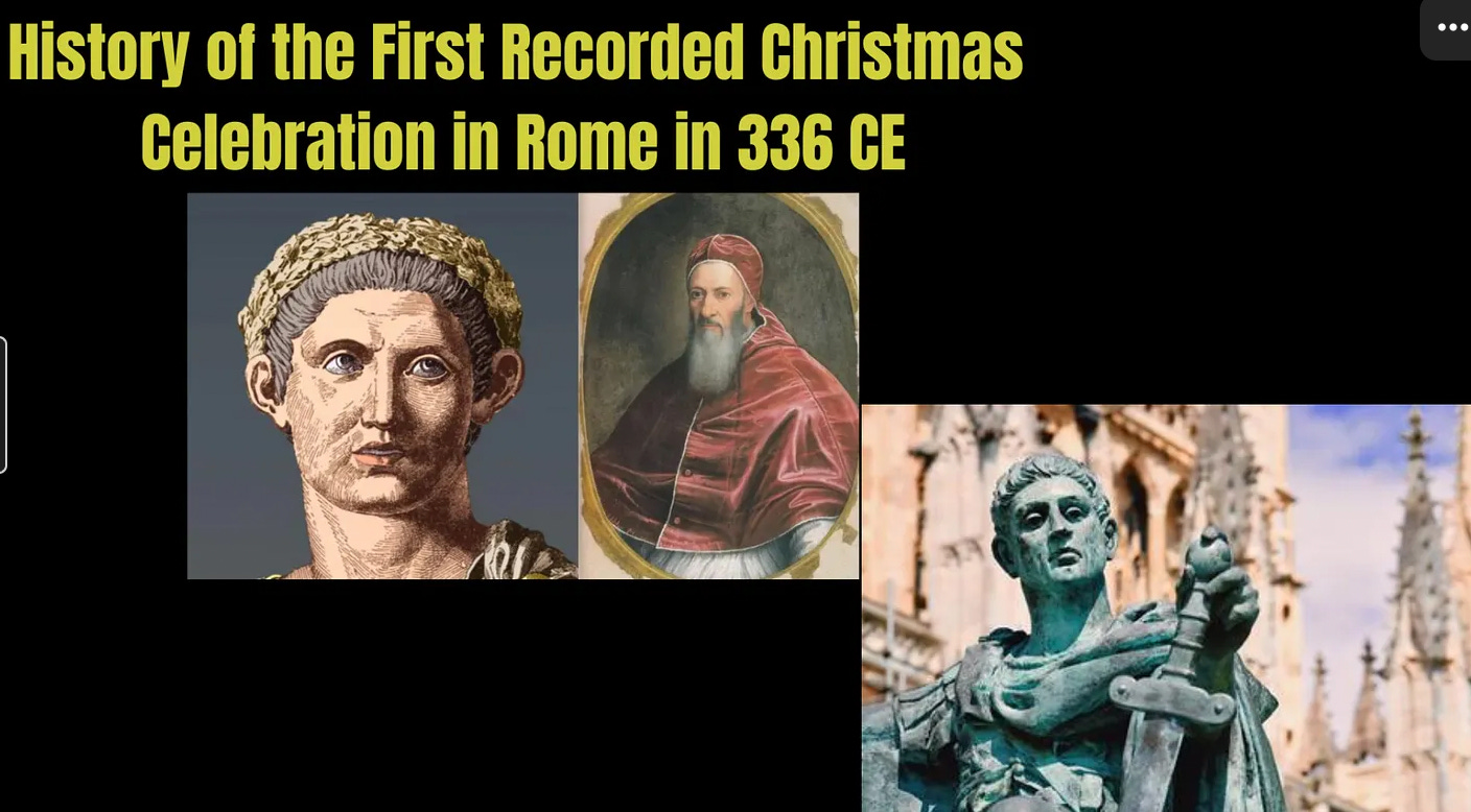 History of the first Christmas, Rome 336 CE
