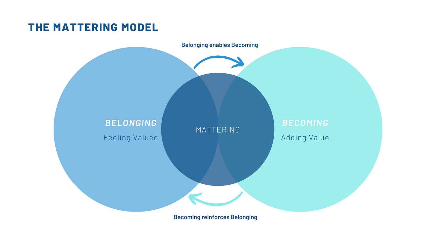 The Mattering Model: What if Belonging Is Only 50% of the Answer?