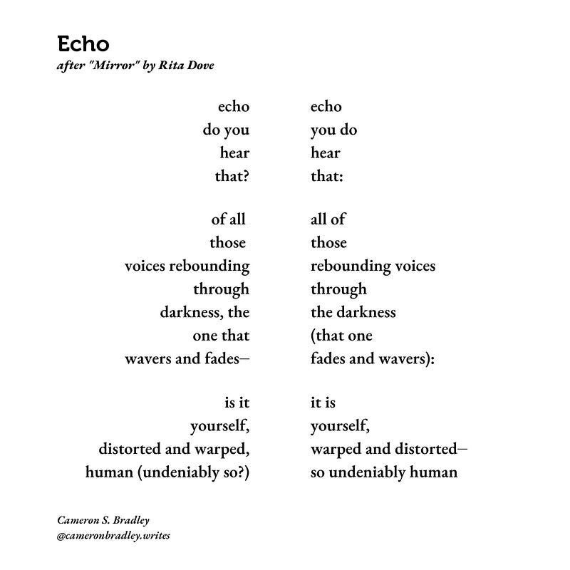 How to Write a Mirror Poem - by Cameron S. Bradley