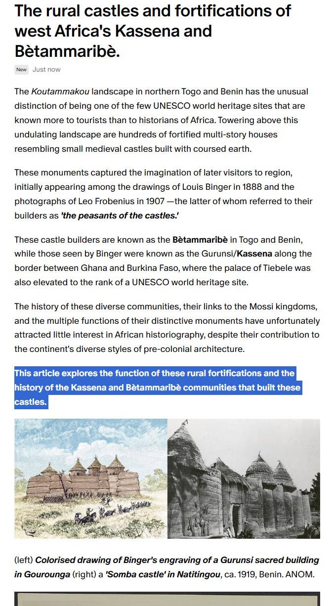 The forts and castles of Africa: a brief architectural history.