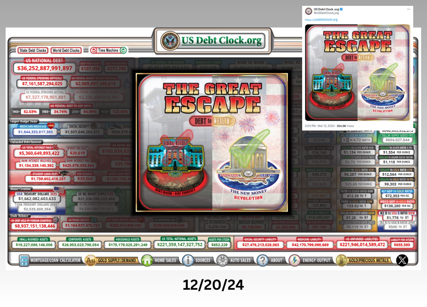 The US National Debt Clock: December 2024 (Second Half)