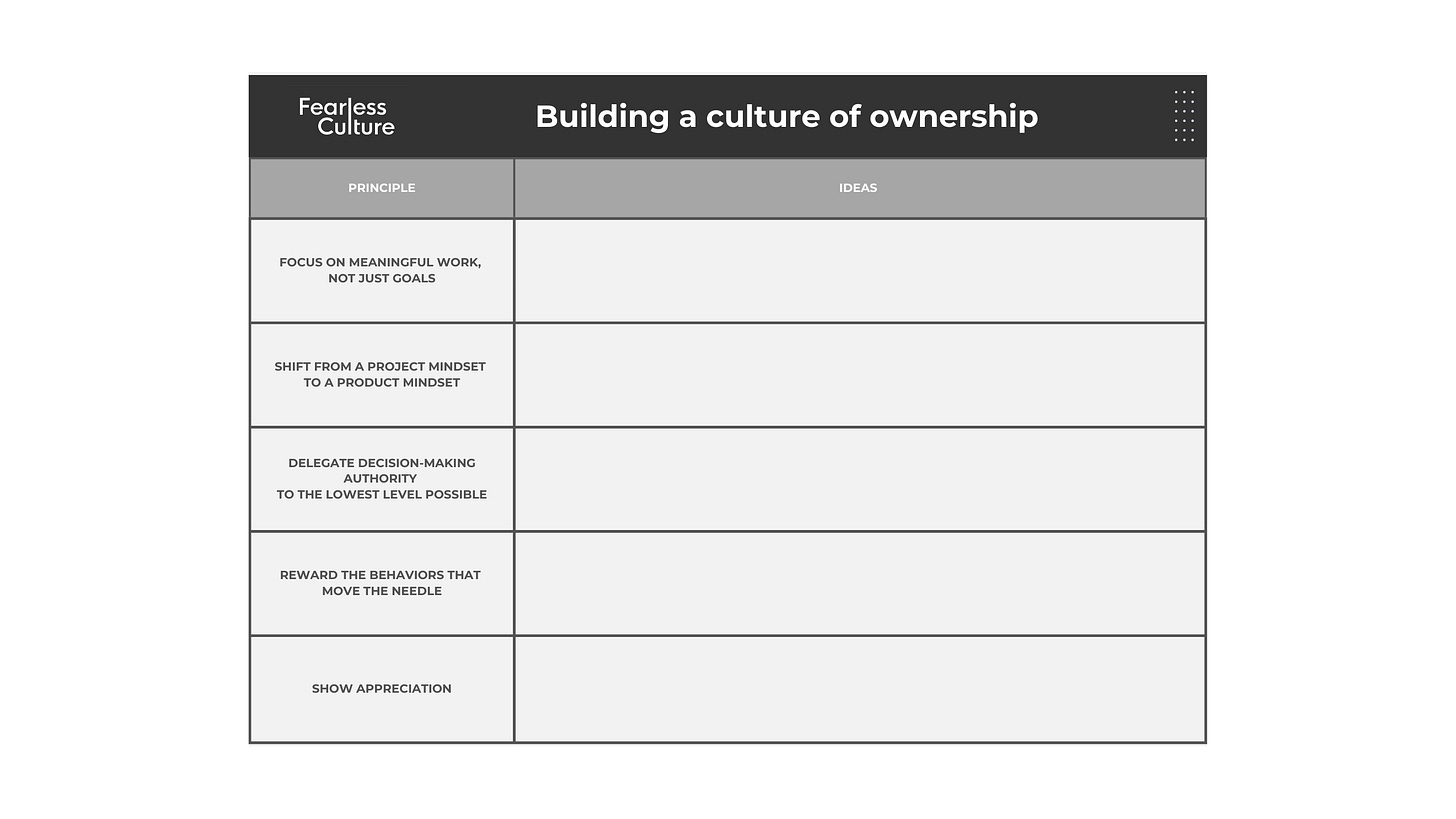 How to Build a Culture of Ownership (Exercise)