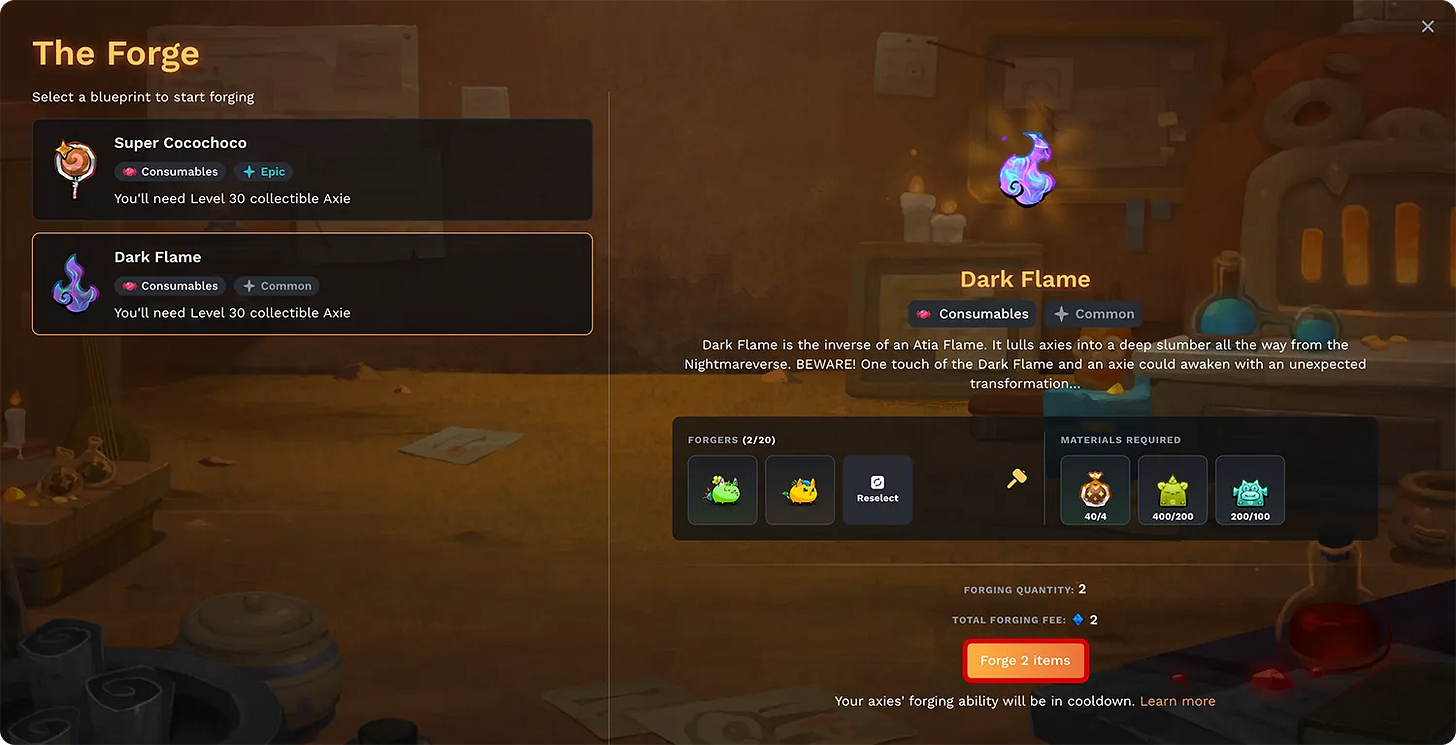Forging is LIVE on App.axie! - by Axie Infinity