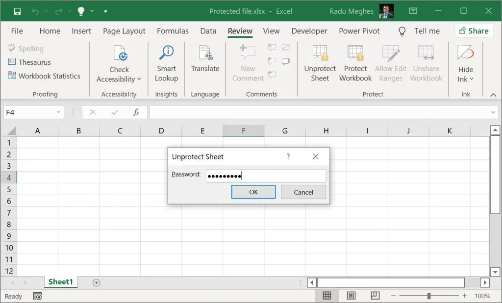 How to remove password from Excel file - by Radu