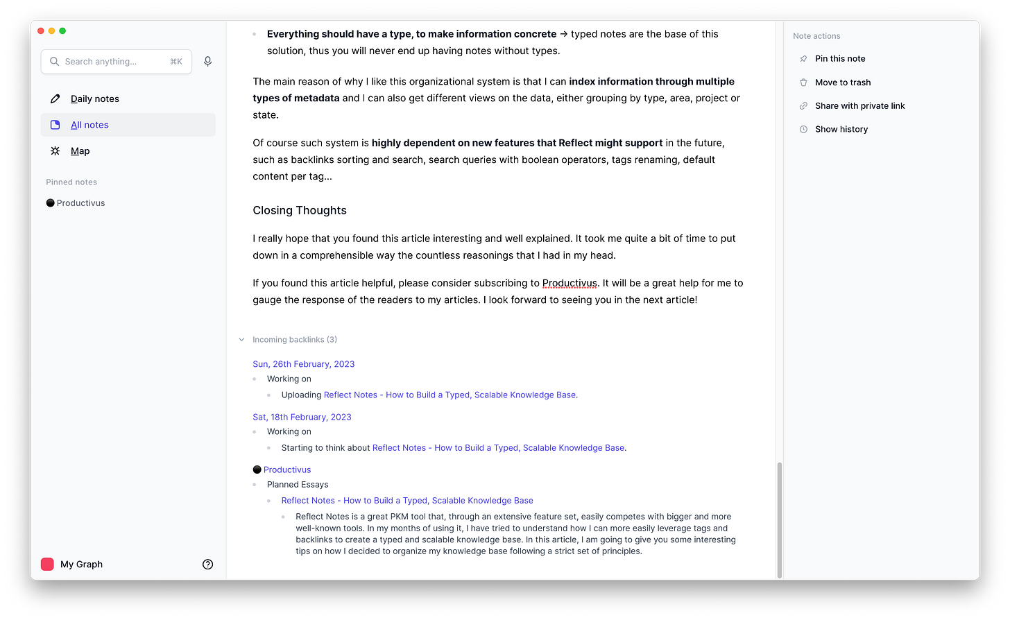 Reflect Notes - How to Build a Typed, Scalable Knowledge Base
