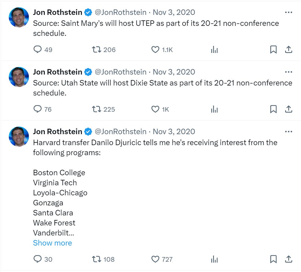Jon Rothstein and the art of the hilariously timed tweet