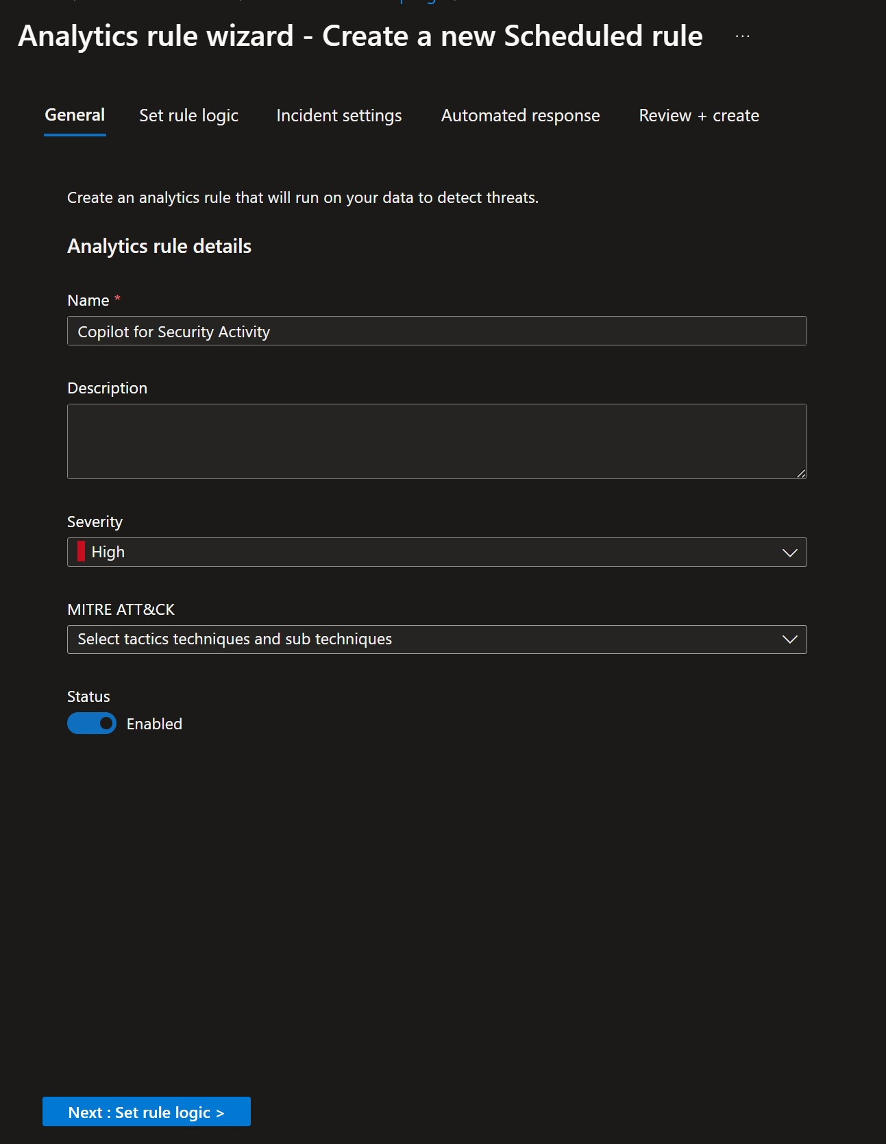 Create an Alert in Sentinel if someone enables Copilot for Security