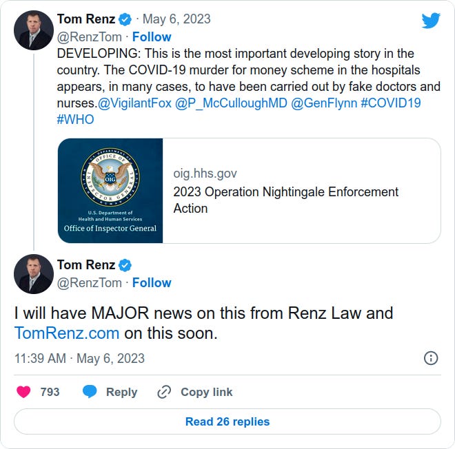 Atty. Tom Renz: “The COVID-19 Murder for Money Scheme in the Hospitals ...