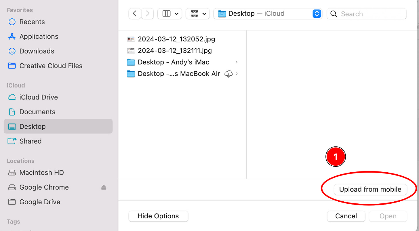 Using Edge Mobile Upload to Move Files from Your Phone to Websites