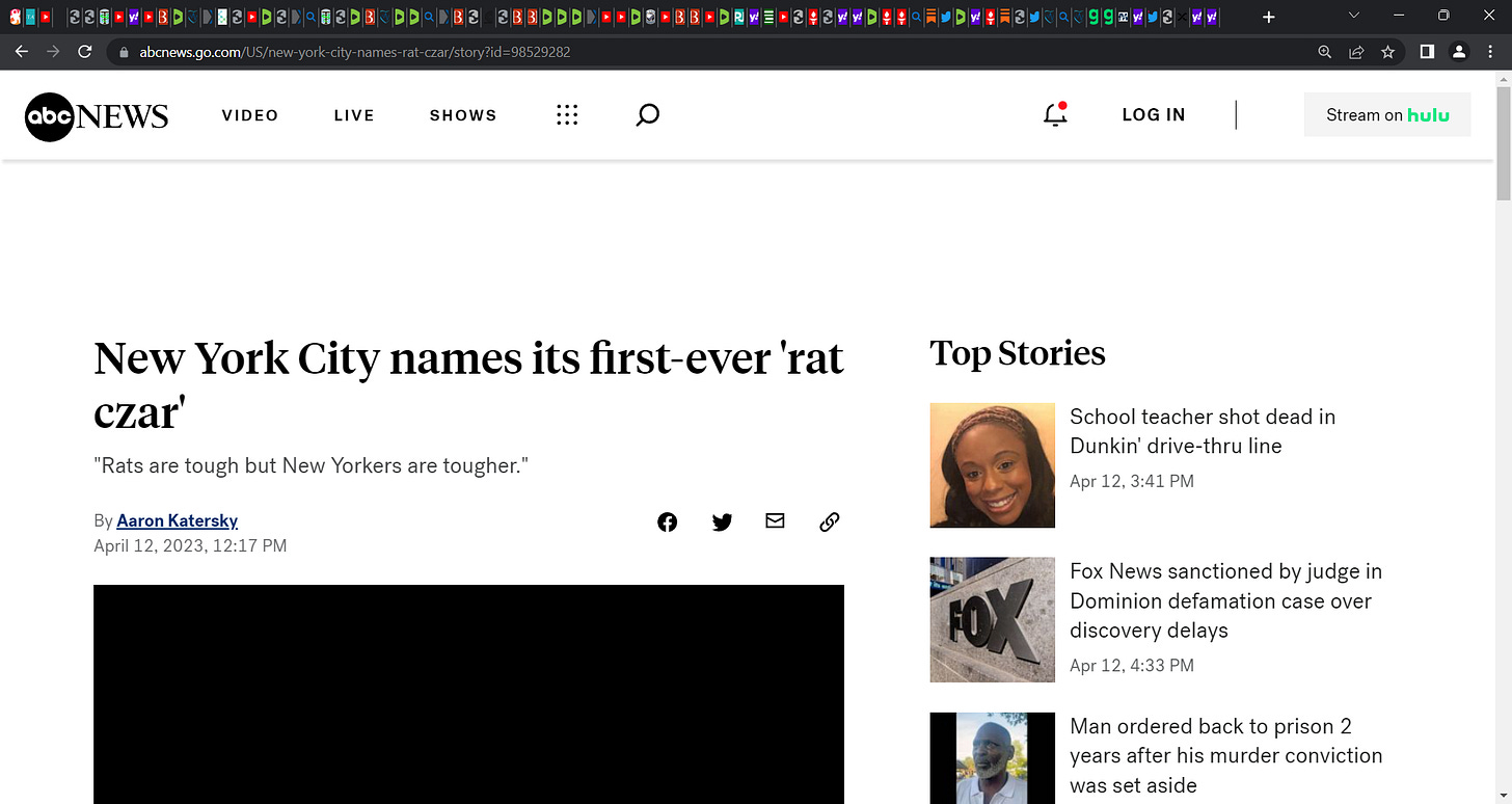 'New York City names its first-ever 'rat czar'; for Michael Cohen? So ...
