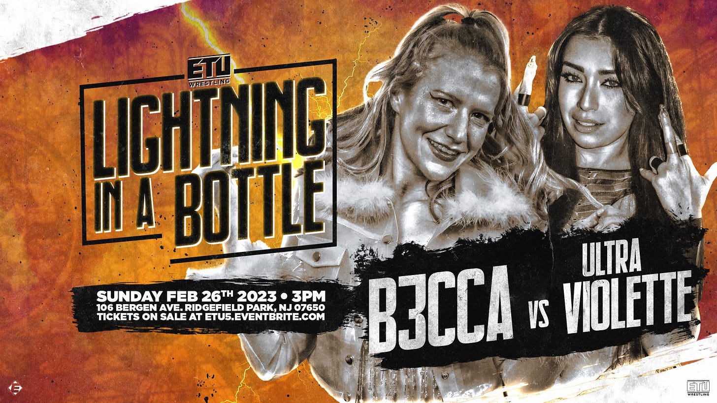 Sunday: B3CCA wrestles Ultra Violette - by Jeff Quinton