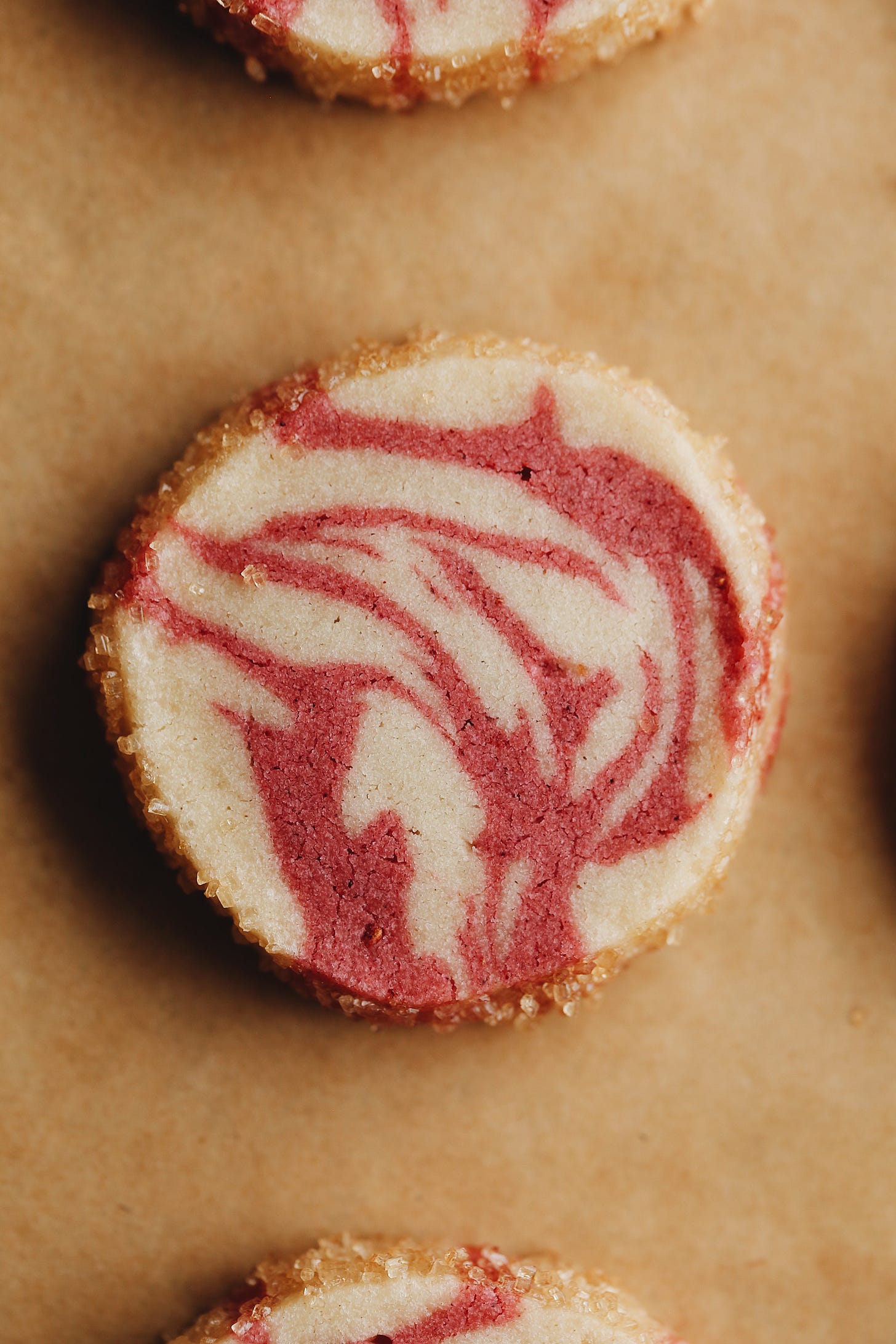 Raspberry Marble Shortbread Cookies - by Angela Chung