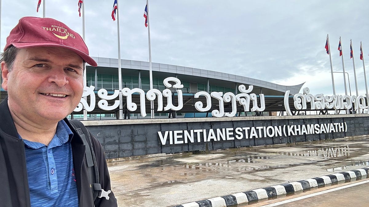 Riding the train from Bangkok to Vientiane