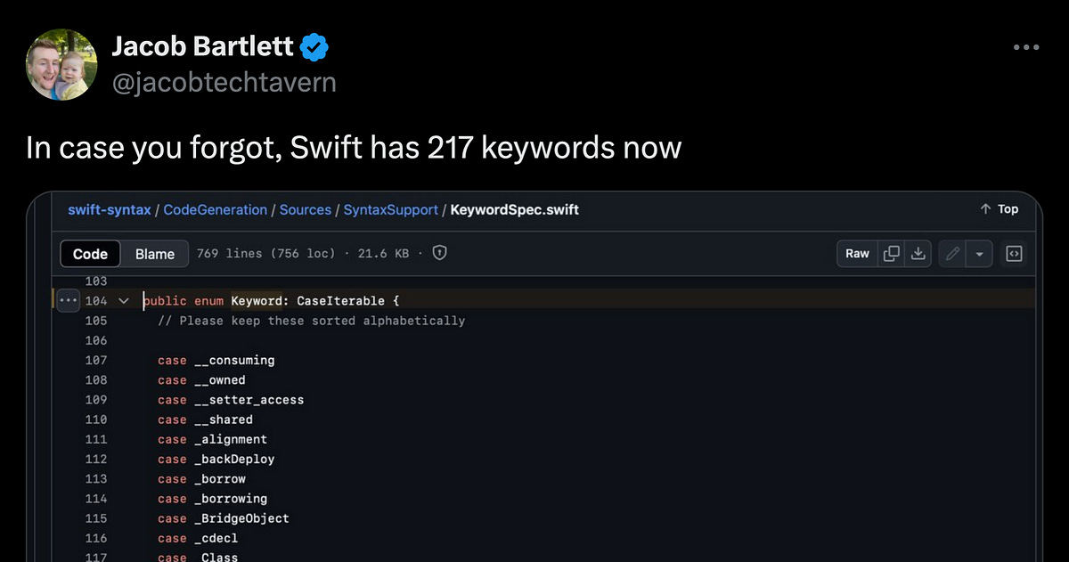 Apple is Killing Swift - by Jacob Bartlett